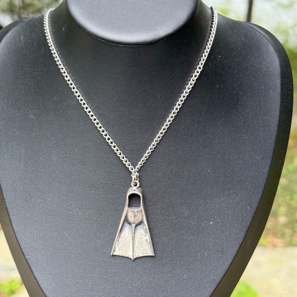 SWANK | Accessories | Vintage Swank Scuba Diving Fin Pendant Necklace ...